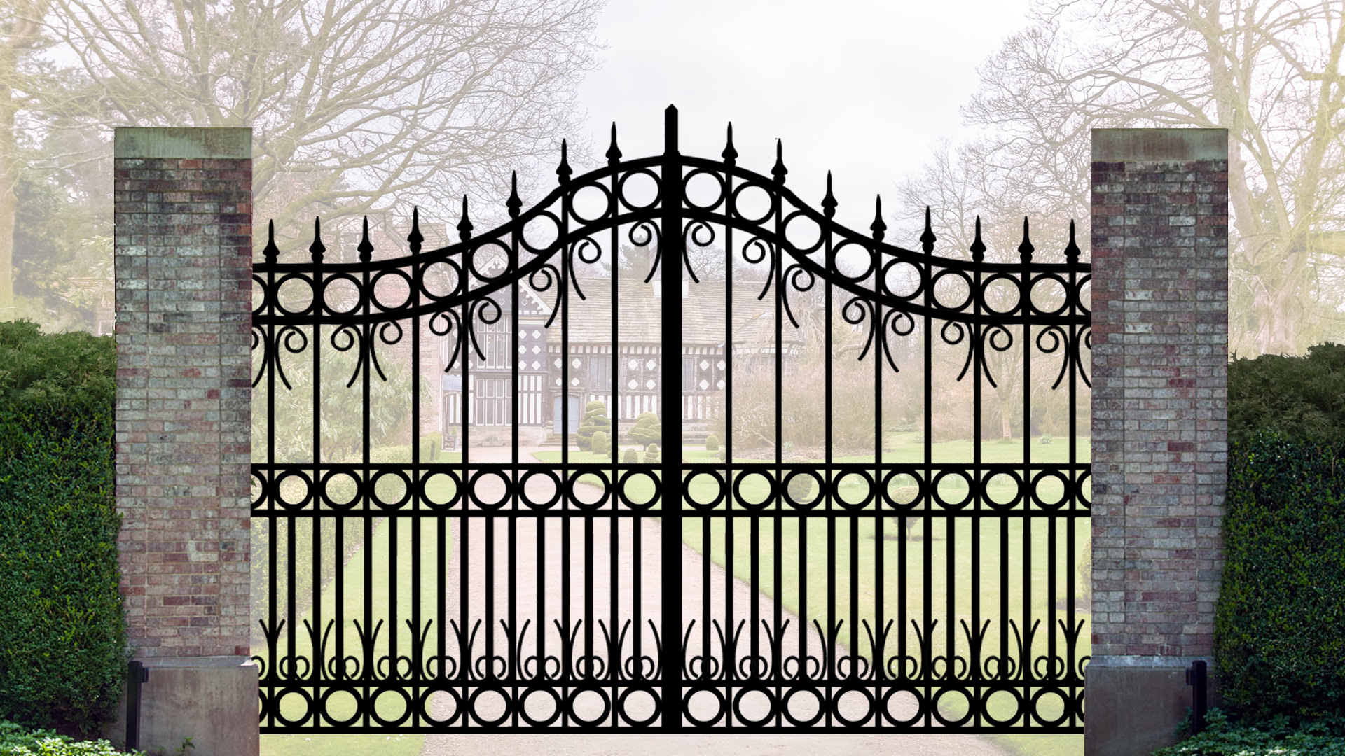 Rainworth Wrough Iron Electric driveway automation gates | Electric ...